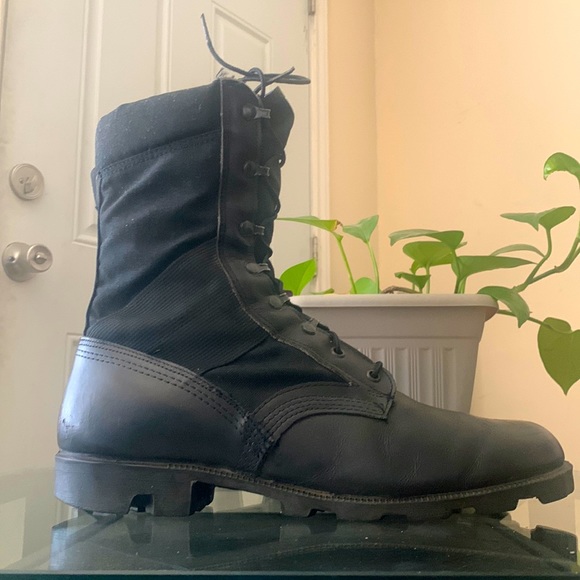 RO SEARCH | Shoes | Vintage Ro Search Black Leather Us Military Combat ...